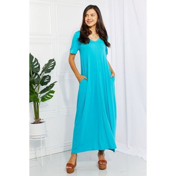 Zenana Outfitters | Dresses | Zenana Simplewonder Full Size Pocket Maxi ...